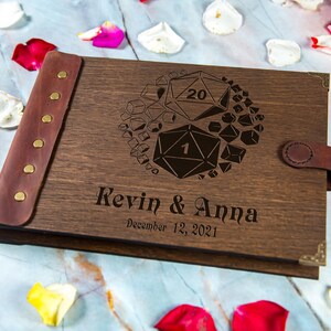 Dungeon Master Wedding Guest Book, Rustic Oak & Leather Dnd Album - Etsy