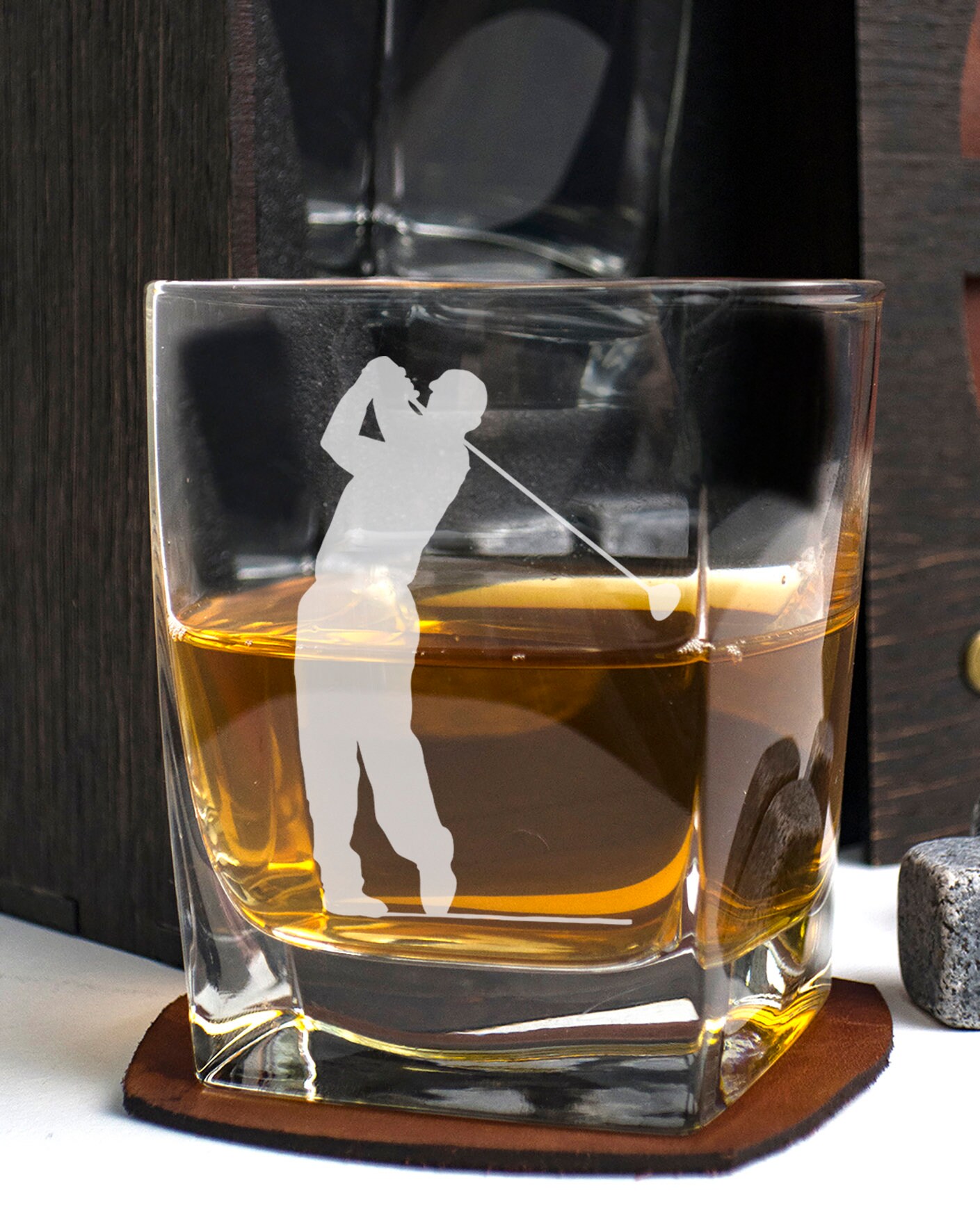 Personalized Golf Whiskey Gift Set 103/1 Coaster and Glass - Etsy UK