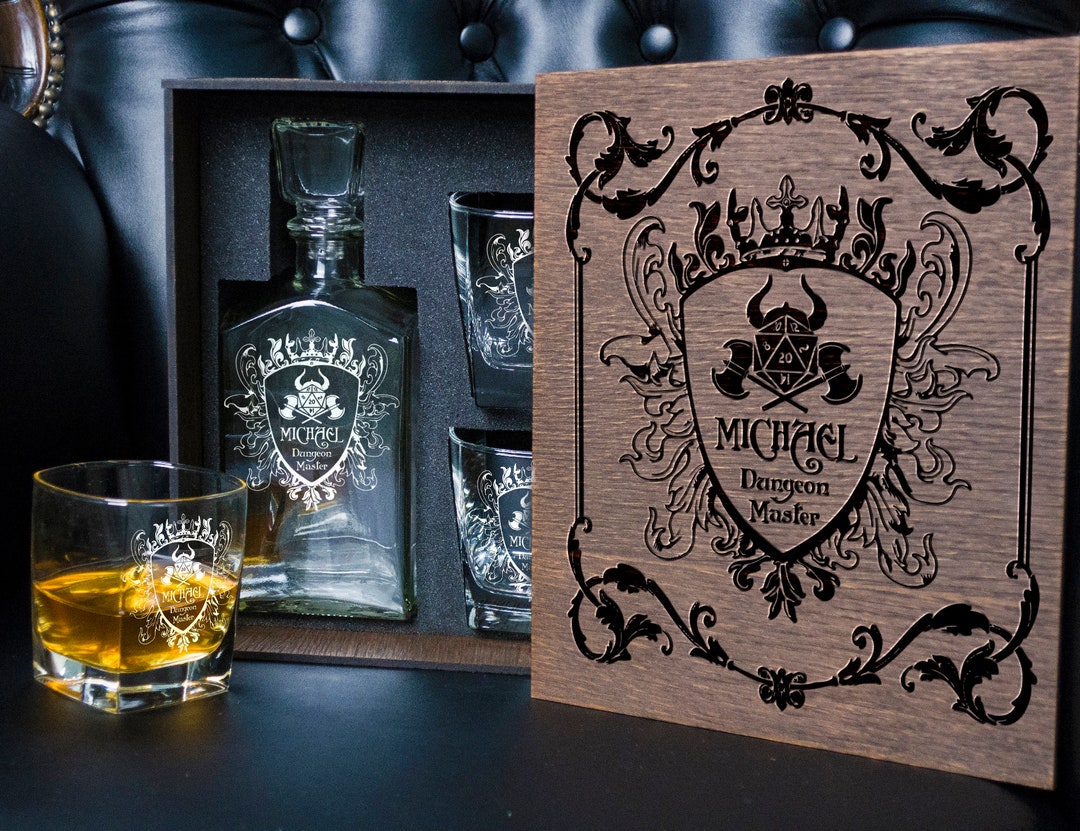 Personalized RPG Whiskey Decanter Set – Gift for Gamers 62/1 Dnd Master ...