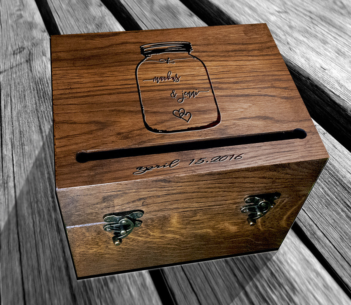 Wooden Card Box 443.1 Rustic Wedding Wedding Card Box | Etsy