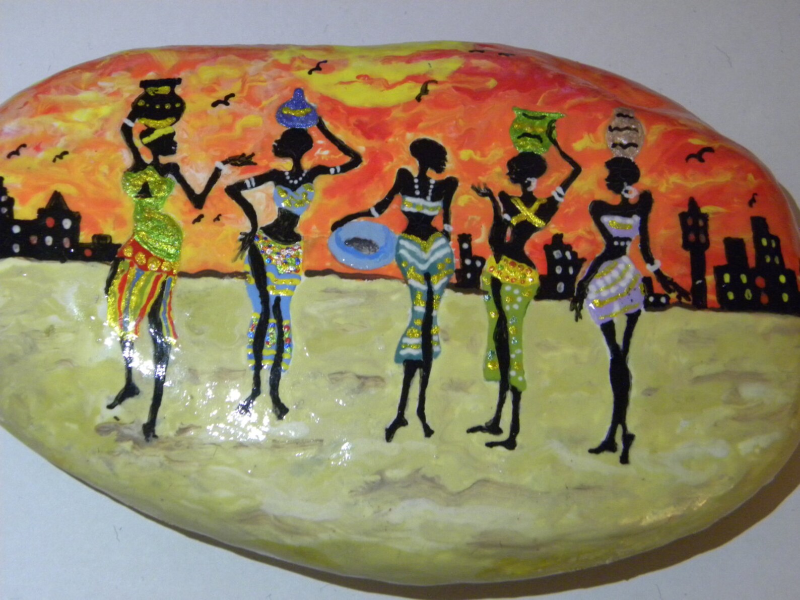 Africa Theme Hand Painted Stone - Etsy