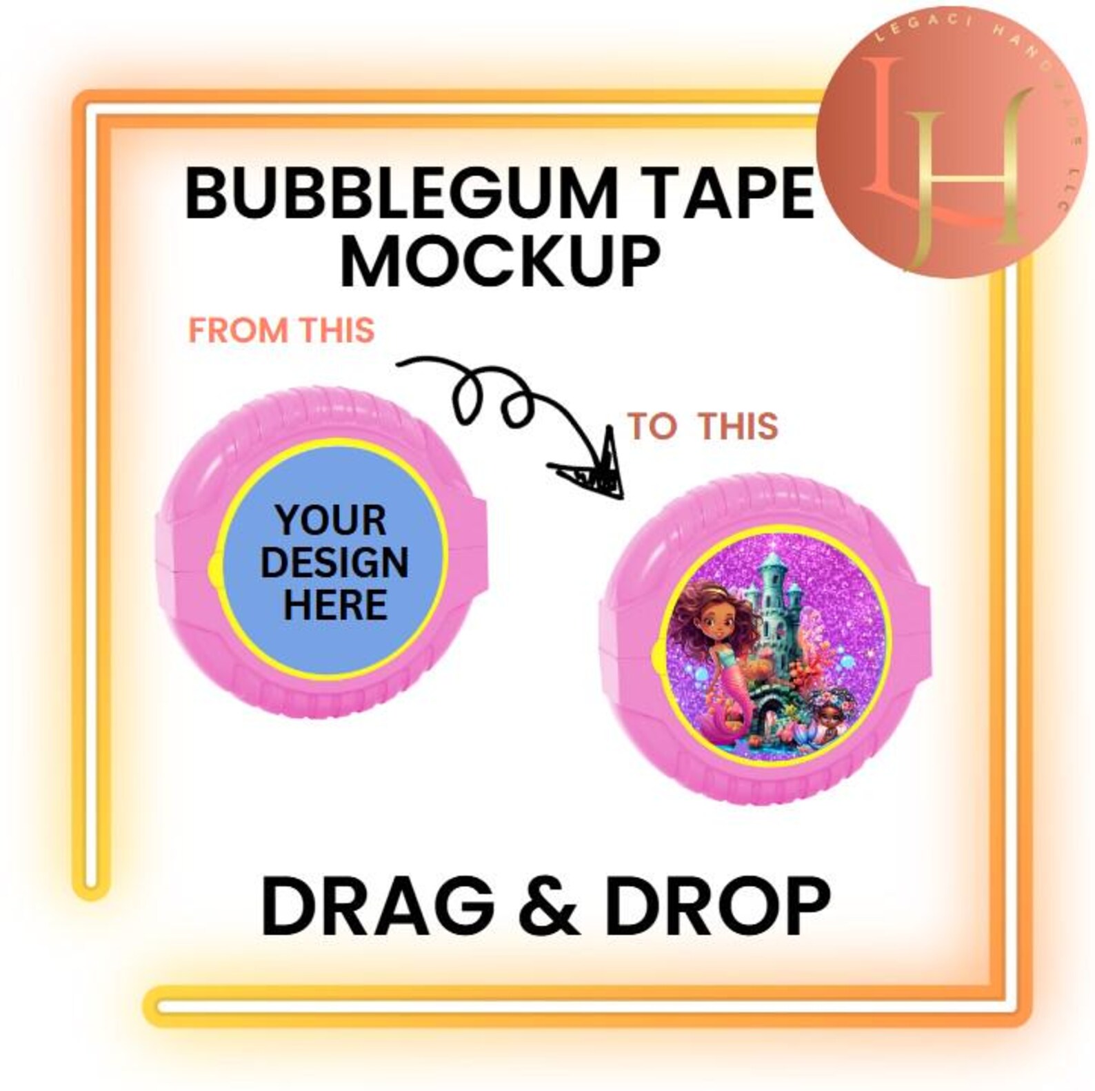 Bubble Tape Canva Mockup| Party Favor Mockup | ADD Your Own Image ...