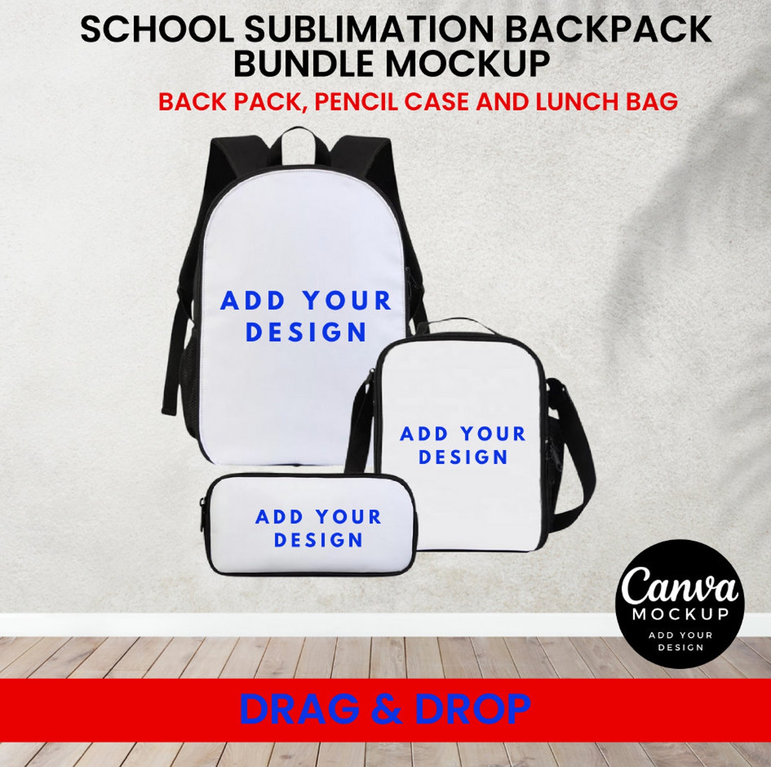 Backpack Bundle Canva Mockup| Sublimation| ADD Image | Instant Download ...