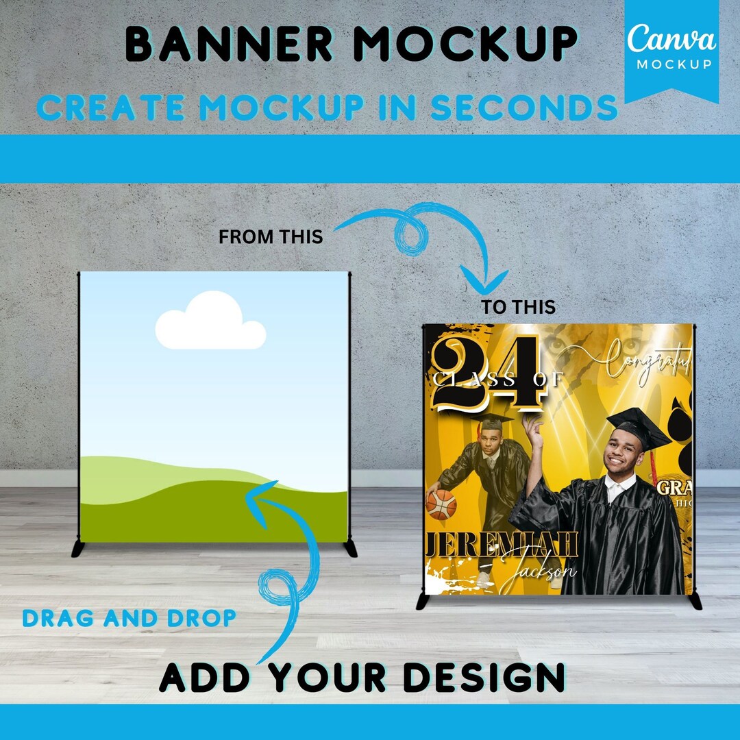 Canva Banner Frame | Canva Mockup | Sublimation| ADD Image | Instant ...
