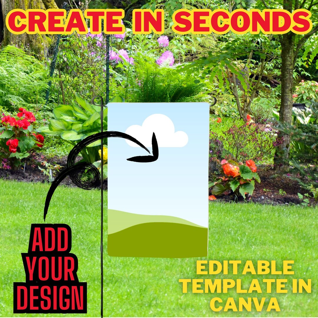 Canva Garden Flag Mockup | Sublimation Design Template (instant ...