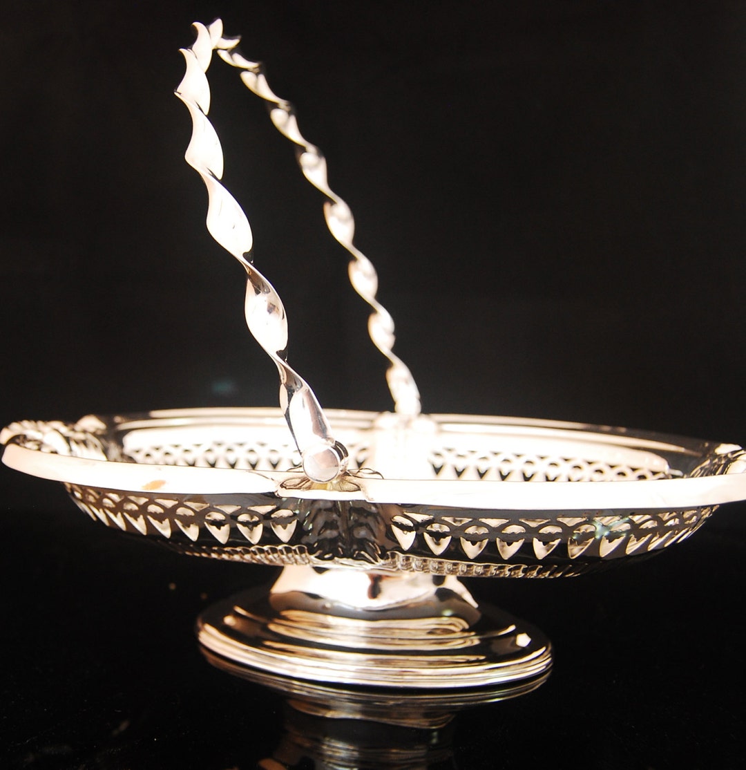 Elegant Silver Plated Basket - Etsy