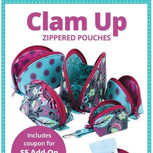 Clam up - by Annie - A Paper Pattern - for a Zippered Pouch - 5 Sizes ...