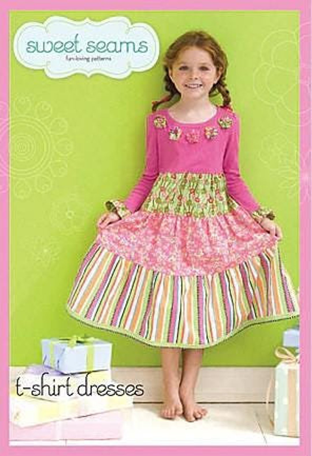 Sweet Seams - T-shirt Dress - Paper Sewing Pattern for Girls - Sizes S ...