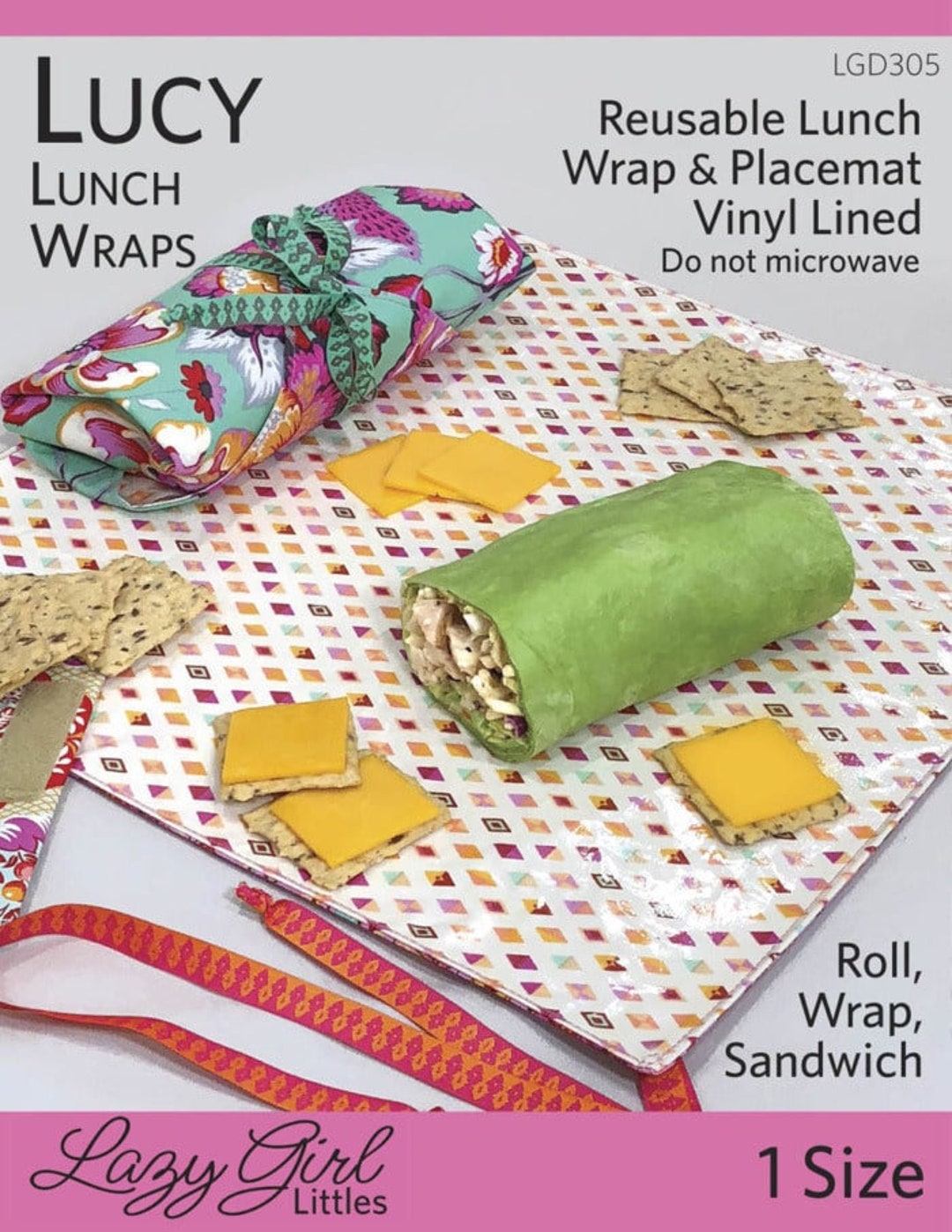 Lucy Lunch Wraps - Reusable Lunch Wrap & Placemat Vinyl Lined - A Paper ...