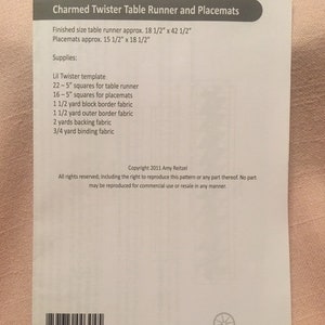 Charmed Twister Table Runner & Placemats Pattern by Amy's Wagon Wheel ...