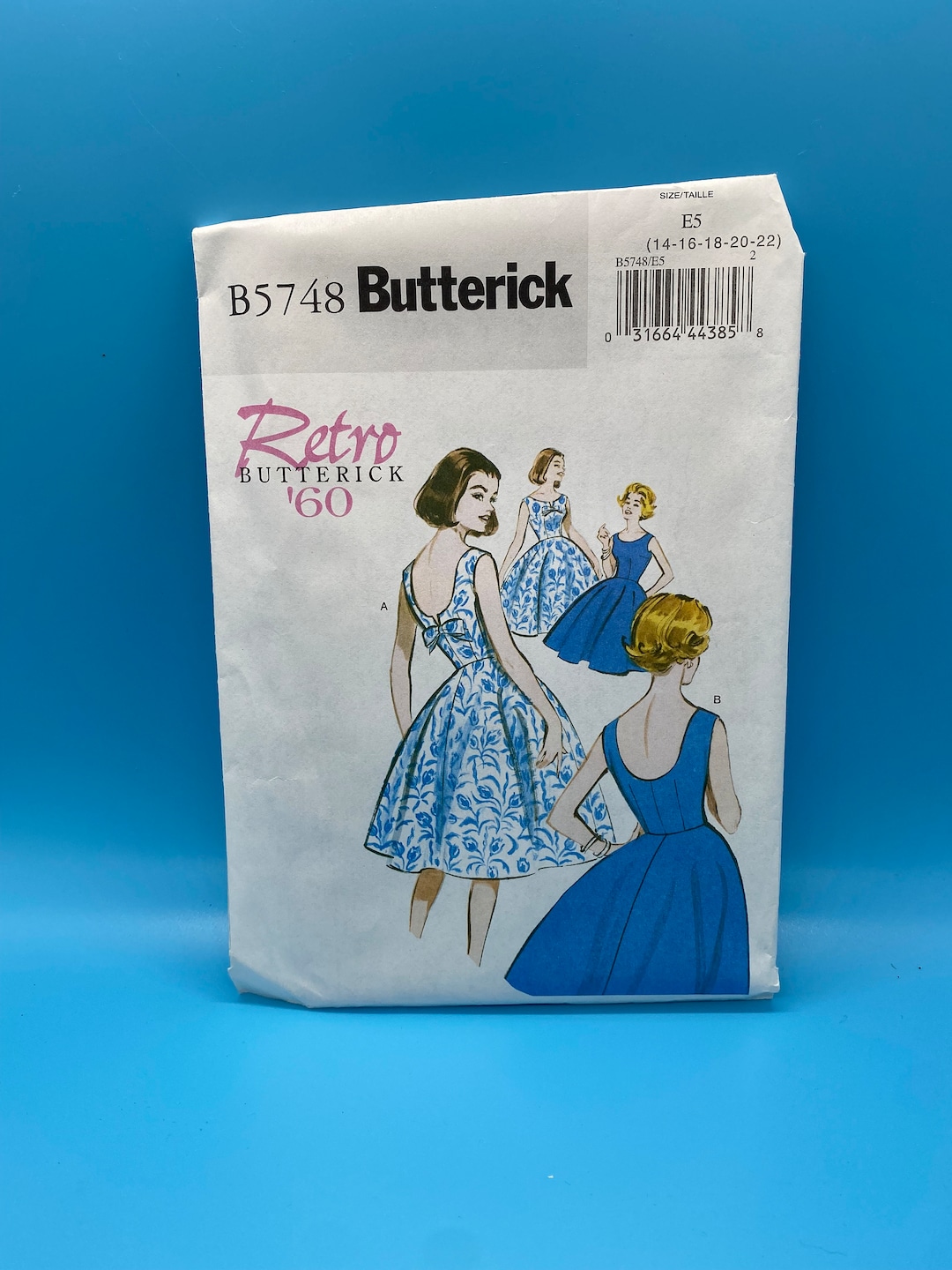 Butterick #B5748 - Retro 1960 Design Dress Pattern - Sizes 14-22 ...