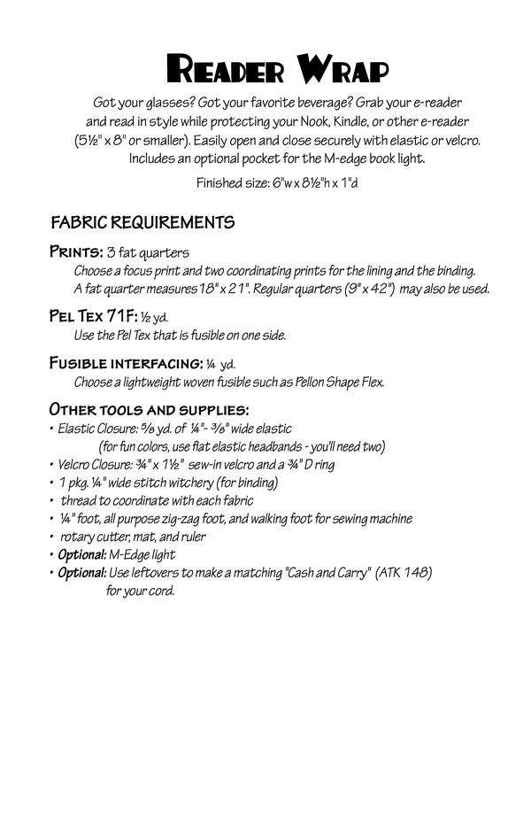 Reader Wrap - A Paper Pattern for a Cover With Pockets for E-readers ...