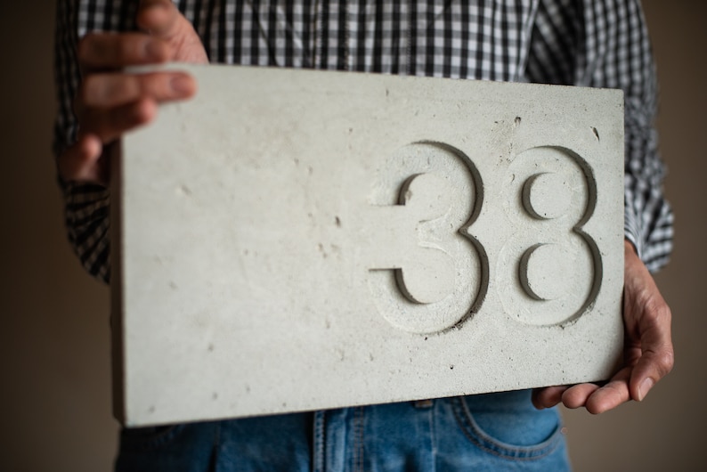 House Numbers in CONCRETE - Custom Door Sign - Etsy