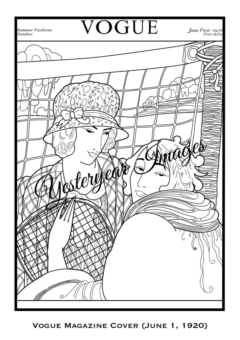 VOGUE MAGAZINE COVERS Adult Coloring Pages 5 Printable | Etsy