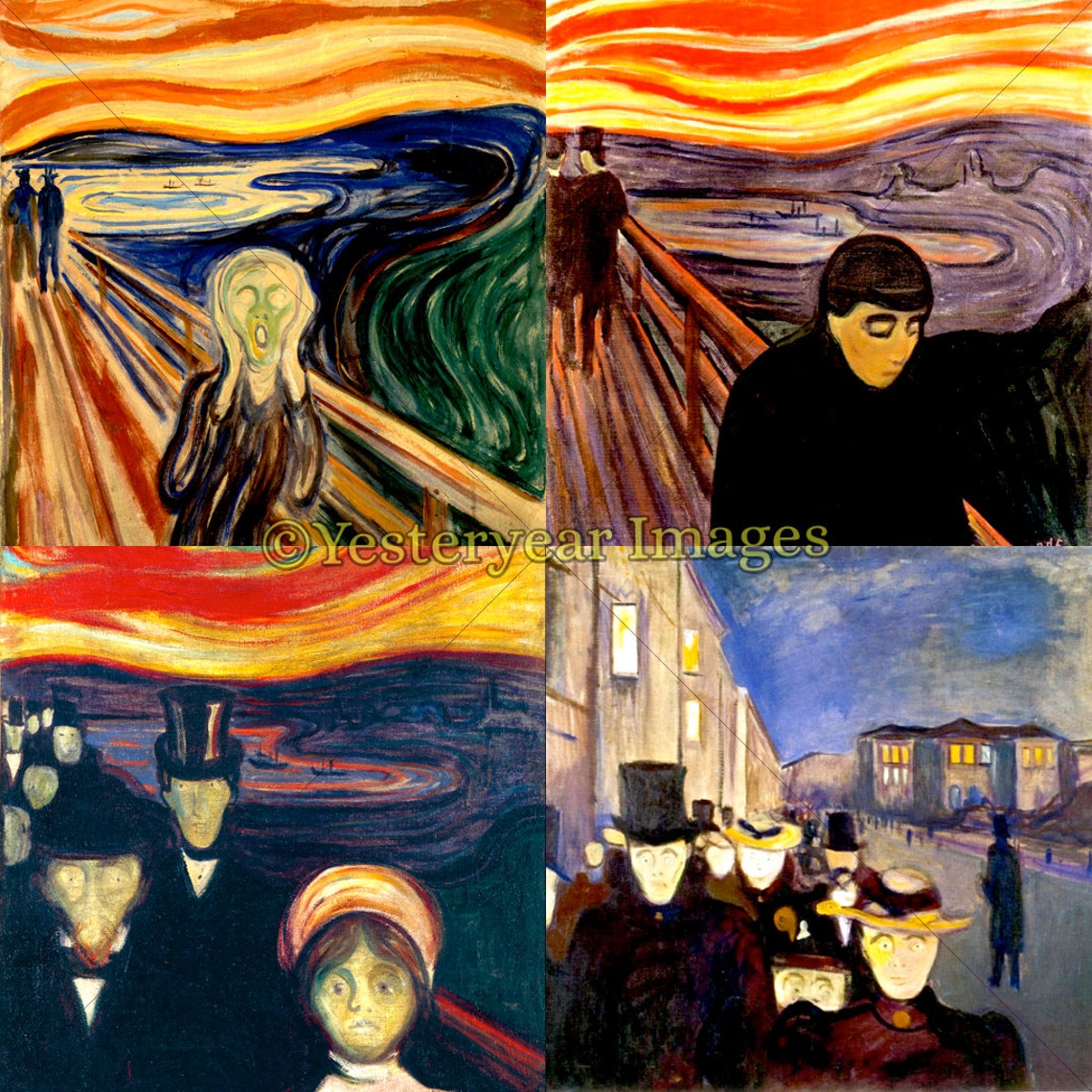 EDVARD MUNCH Paintings Printable Digital Images Collage | Etsy