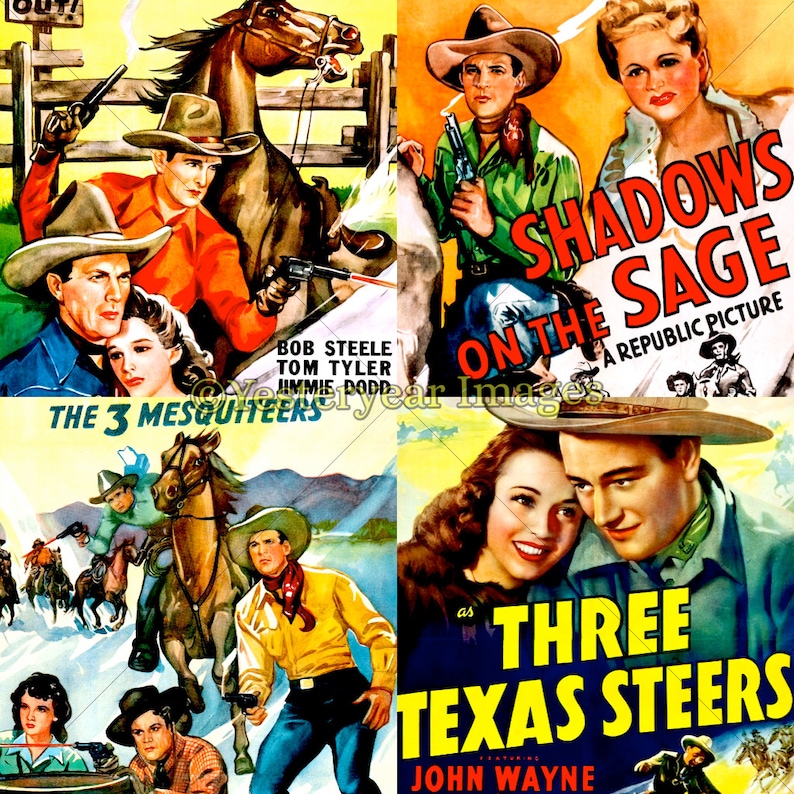 Vintage WESTERN MOVIE Posters the 3 Mesquiteers Series B | Etsy