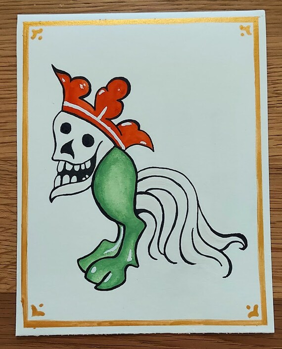 Medieval Marginalia Drawing Skull Monster - Etsy