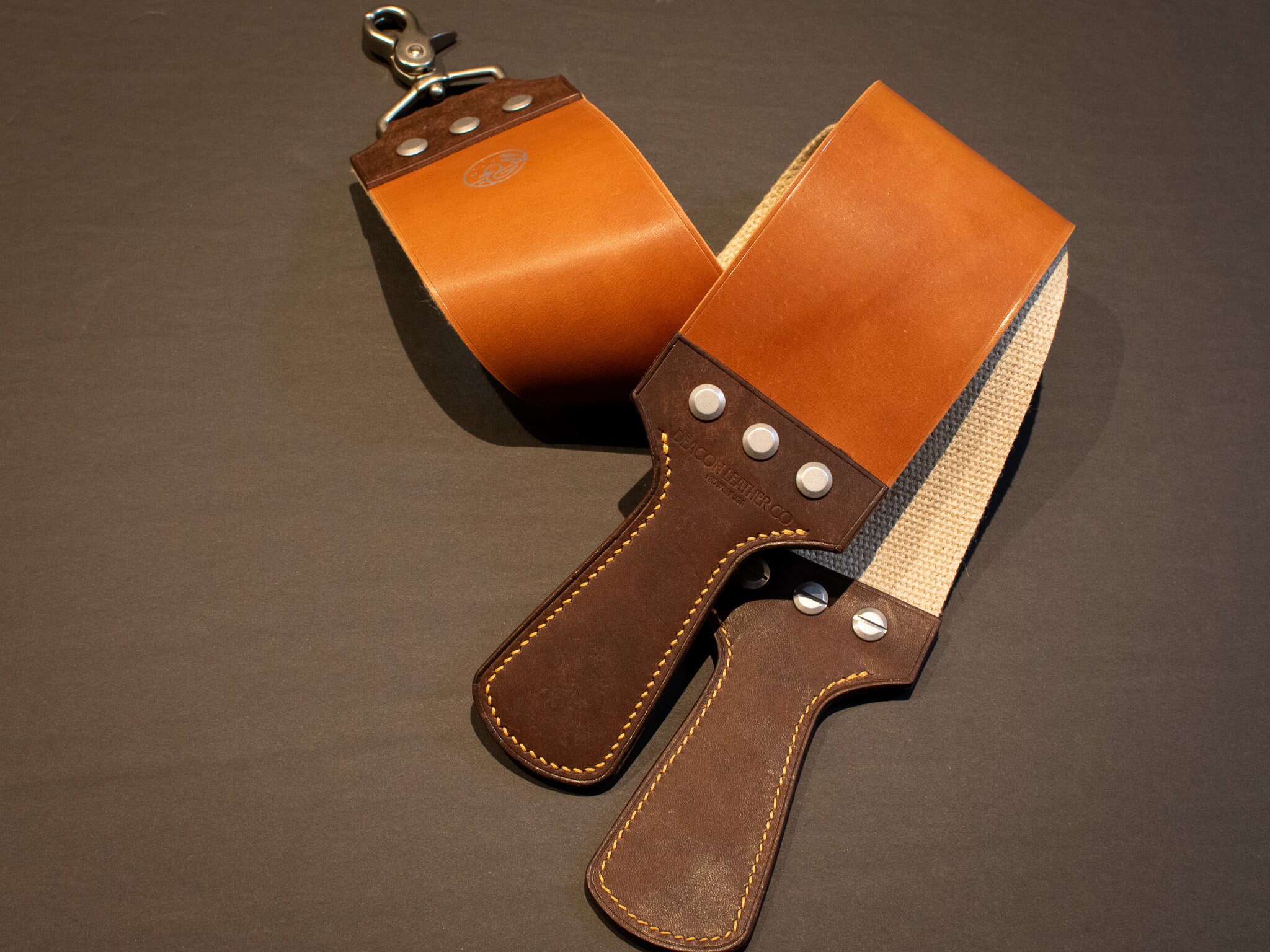 Horween Shell Cordovan Straight Razor Strop Natural silver - Etsy