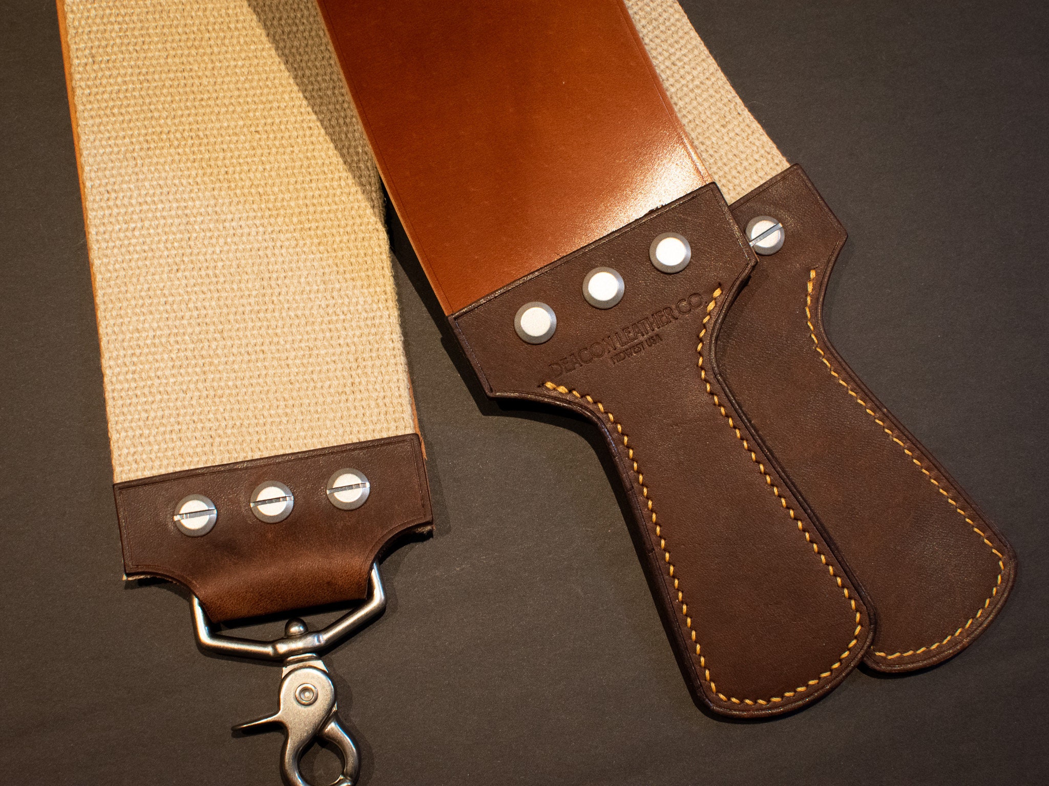 Horween Shell Cordovan Straight Razor Strop Natural silver - Etsy