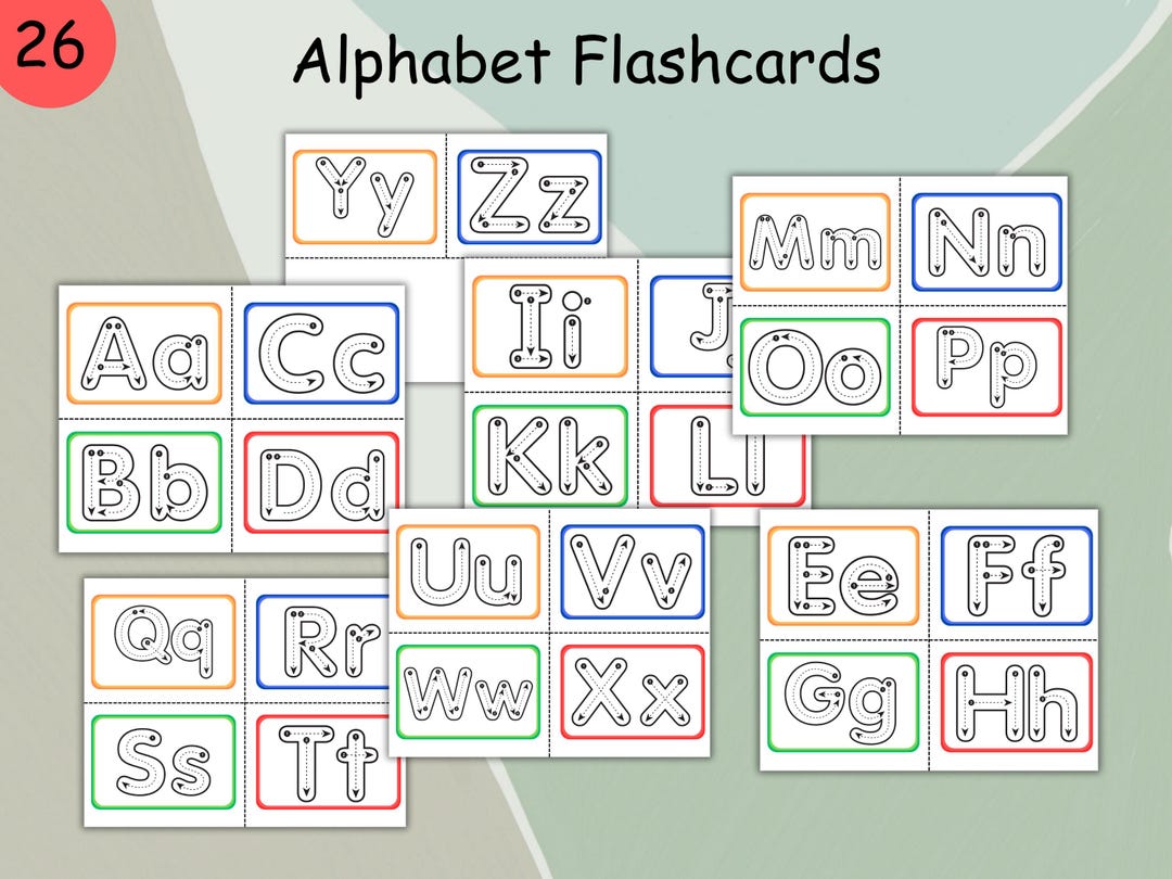 Alphabet Tracing Cards: ABC Letter Flashcards, Handwriting Practice ...