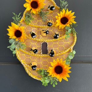 Handmade Bee Hive With Puffy Bees - Etsy