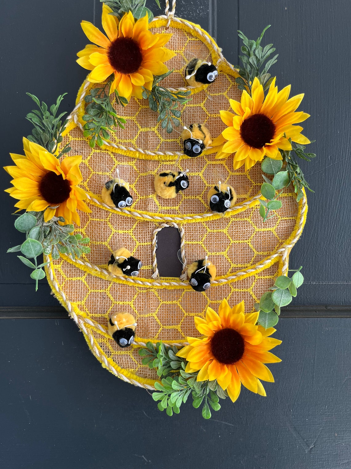 Handmade Bee Hive With Puffy Bees - Etsy
