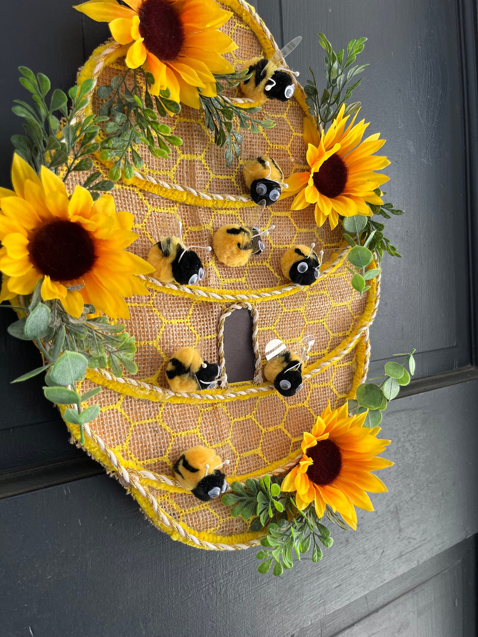 Handmade Bee Hive With Puffy Bees - Etsy