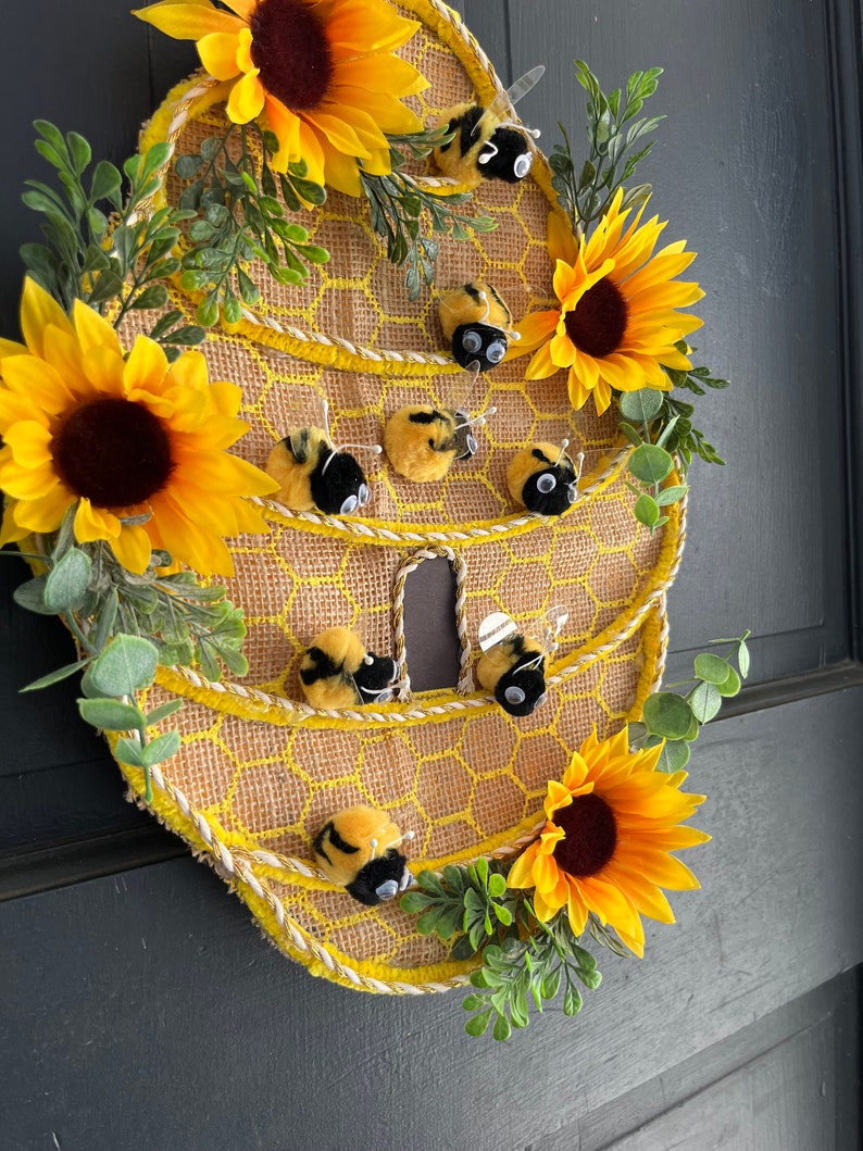 Handmade Bee Hive With Puffy Bees - Etsy