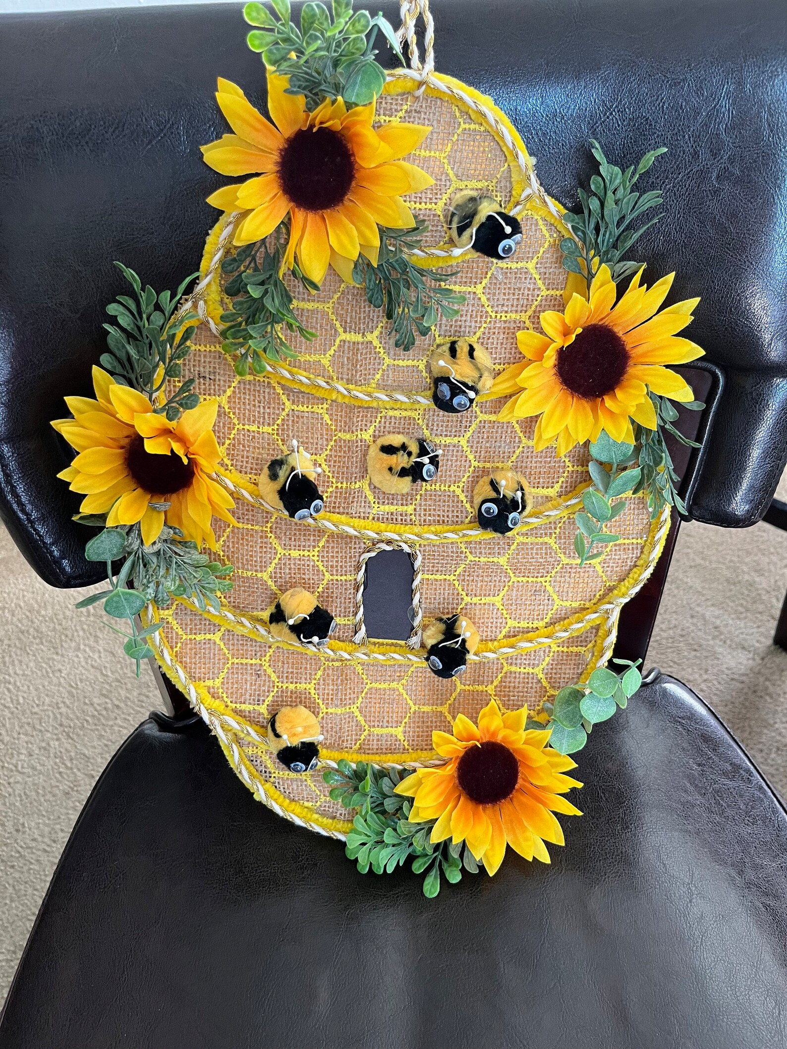 Handmade Bee Hive With Puffy Bees - Etsy