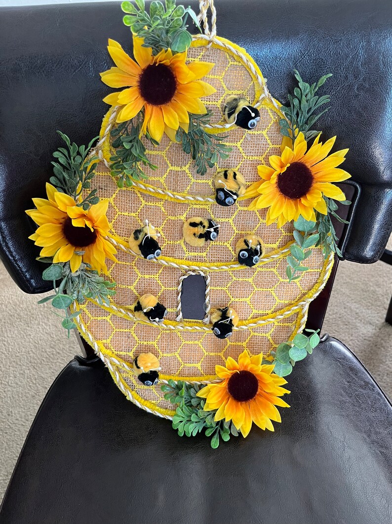 Handmade Bee Hive With Puffy Bees - Etsy