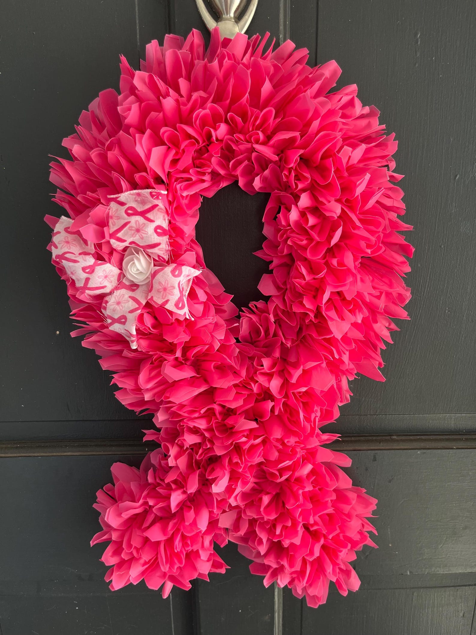 Handmade Breast Cancer Awareness Ribbon Wreath - Etsy
