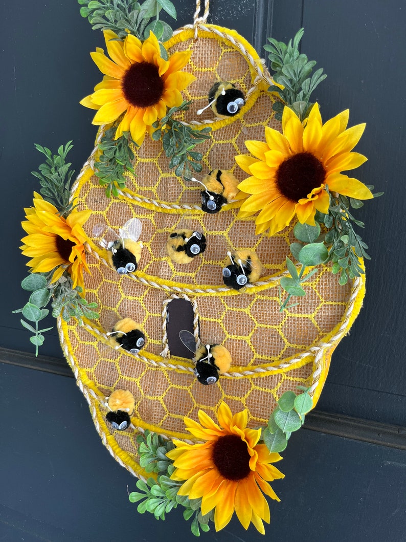 Handmade Bee Hive With Puffy Bees - Etsy