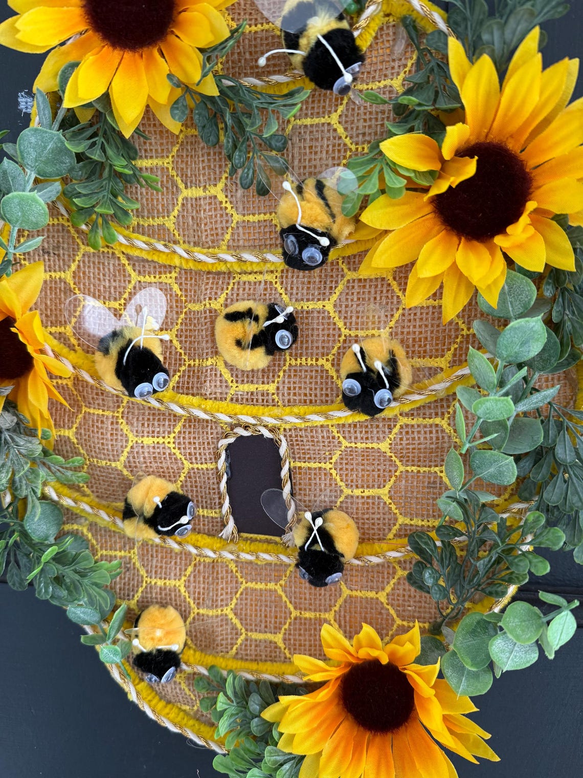 Handmade Bee Hive With Puffy Bees - Etsy