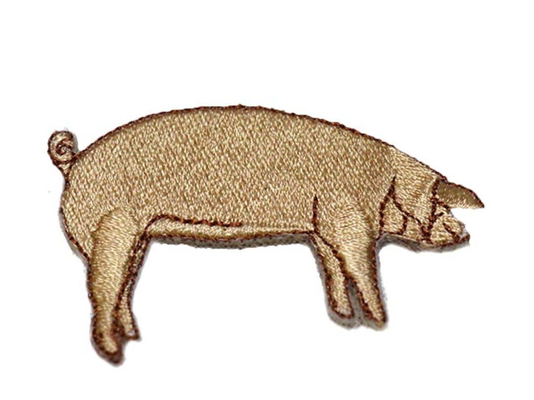 Iron on Pig: Gold 2.5" (L) X 2.25" (H) - Etsy