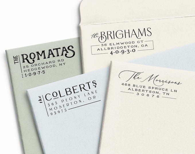 Modern Return Address Stamp | Self Inking Address Stamp | Wedding Stamp ...