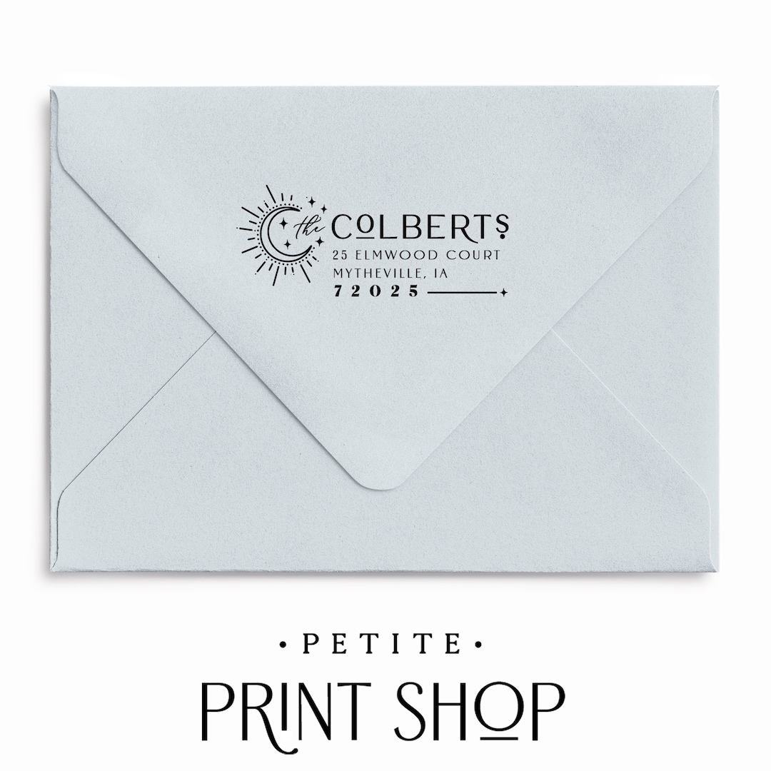 Moon Address Stamp | Star Address Stamp | Self Inking Address Stamp ...