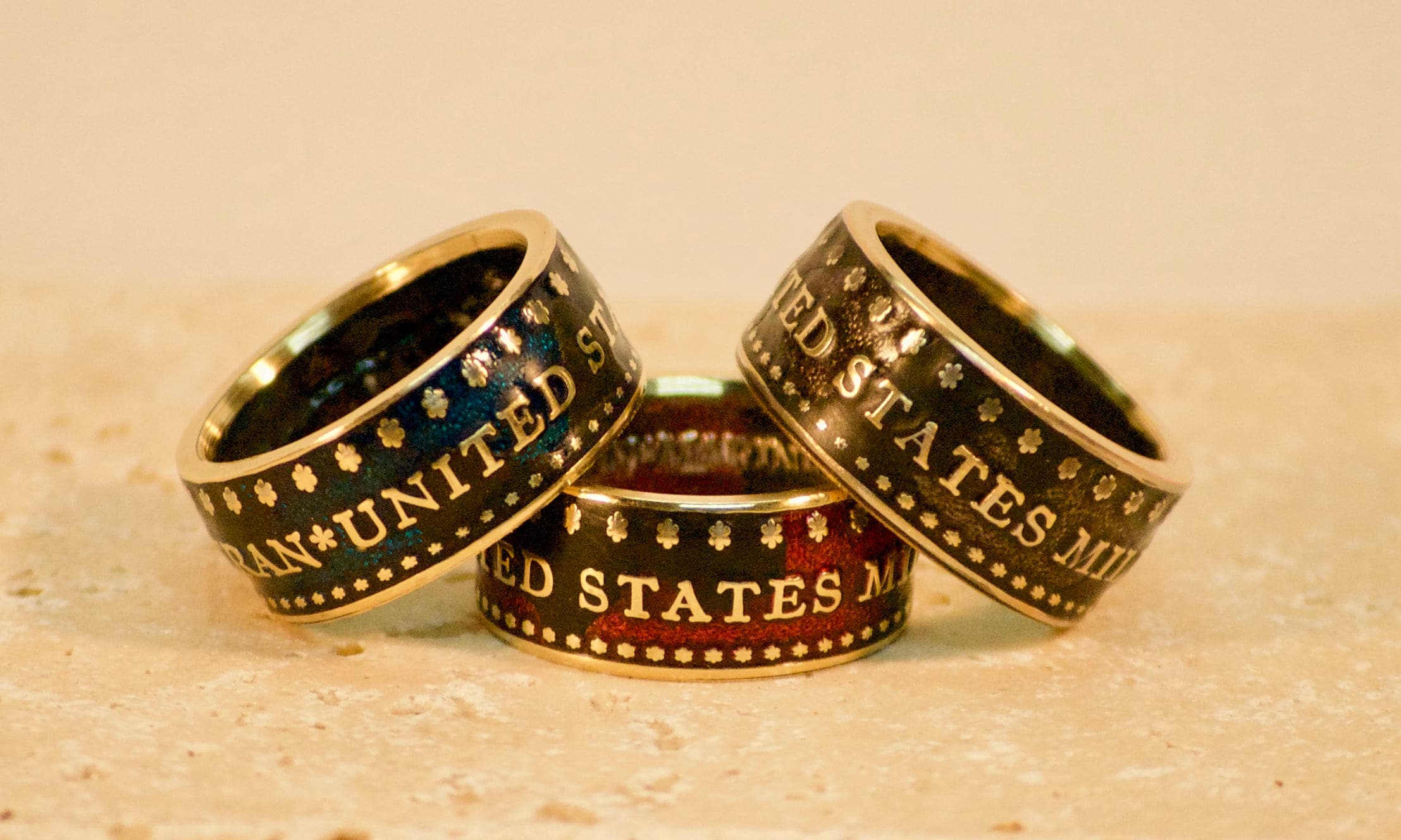 United States Military Veteran Challenge Coin Ring - Etsy