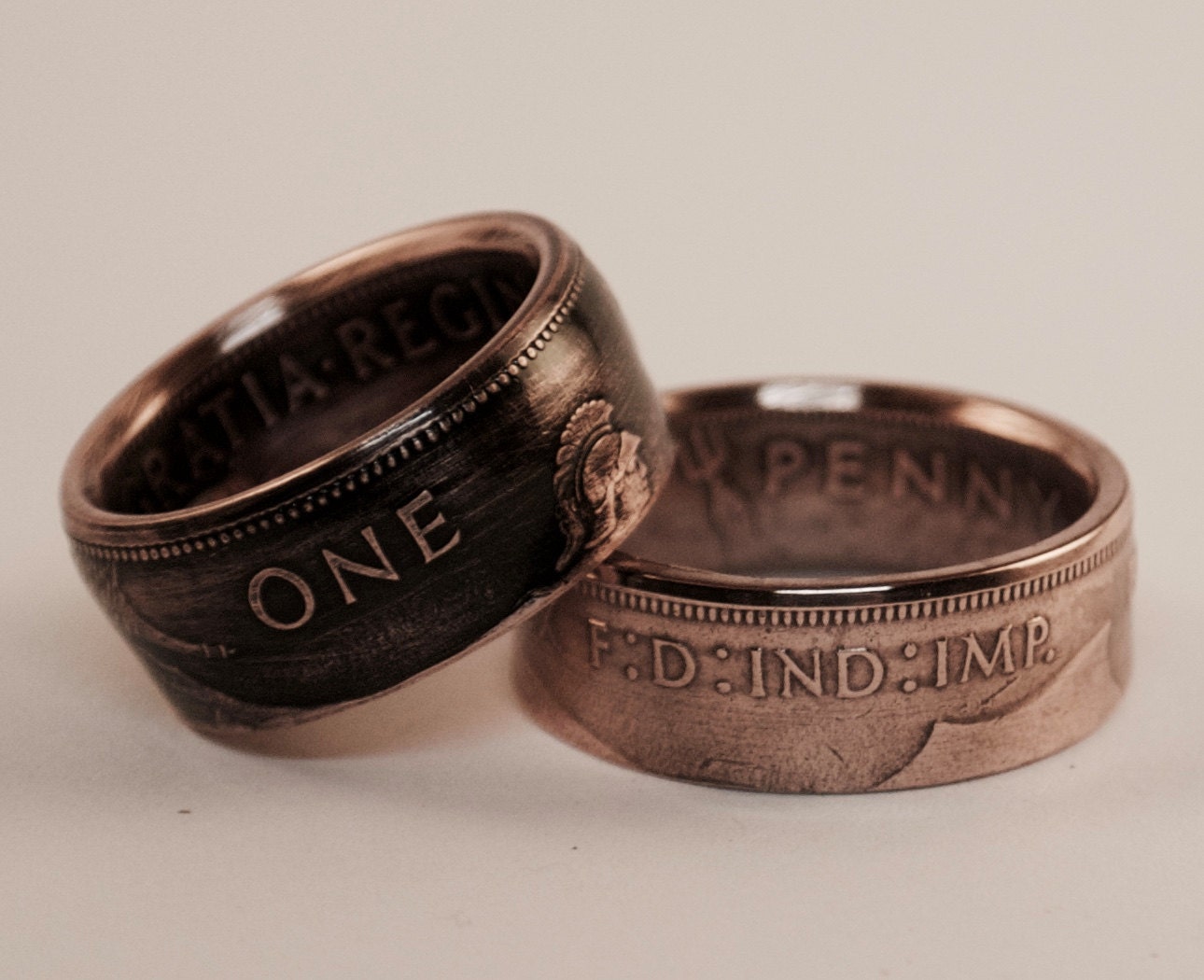 British Penny Coin Ring - Etsy