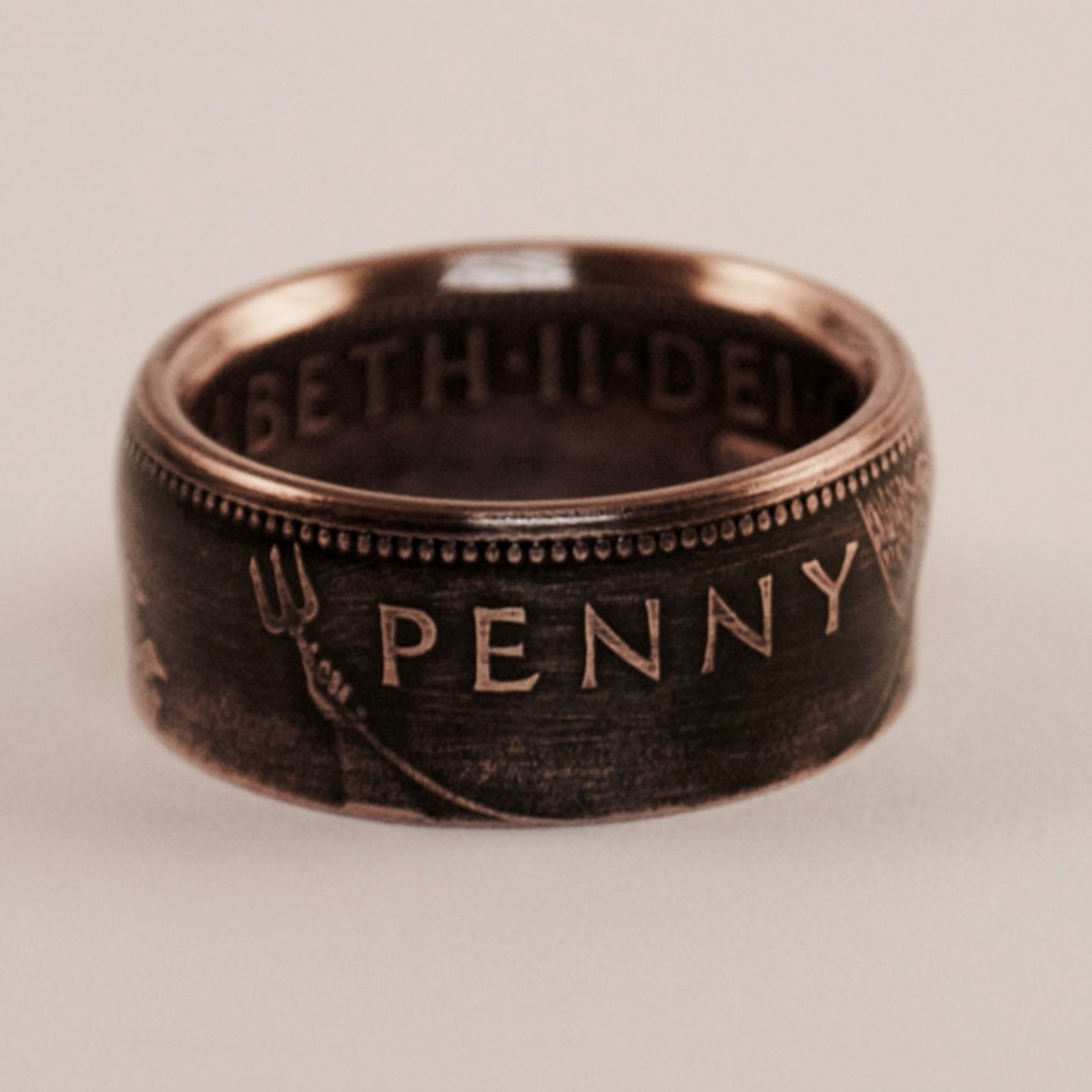 British Penny Coin Ring - Etsy