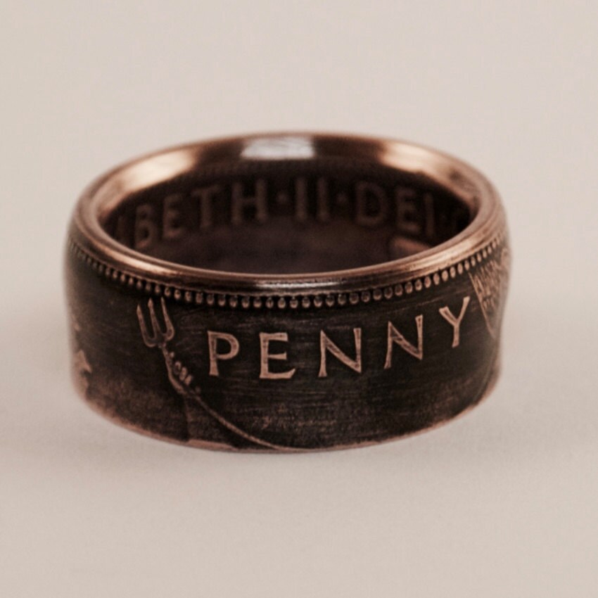 British Penny Coin Ring - Etsy