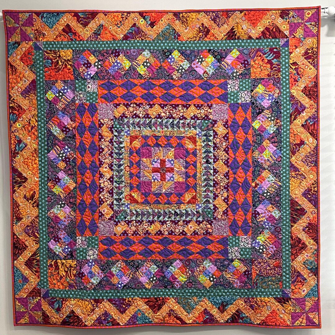Handmade Quilt Featuring Kaffe Fasset Fabrics-wall or Lap Quilt 55 X ...