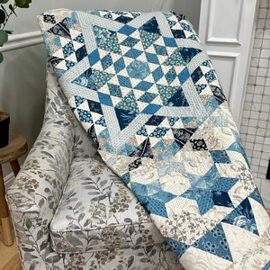 Handmade Quilt-blue Star-designed by Edyta Sitar-laundry Basket Quilts ...