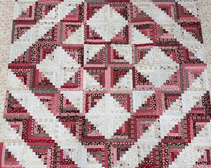 Handmade Log Cabin Star Quilt for Sale--star Quilt- Laundry Basket ...