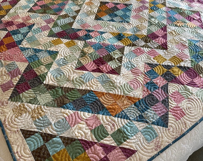 Handmade Pieced Quilt -'split Nine Patch' Size is Apx 64" X 64" - Etsy
