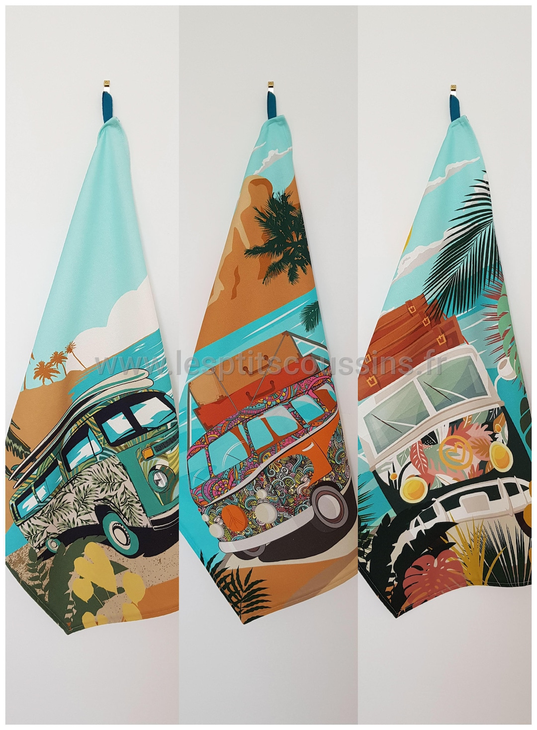 Torchon de cuisine aux motifs vintages de combi, accessoire de cuisine ...