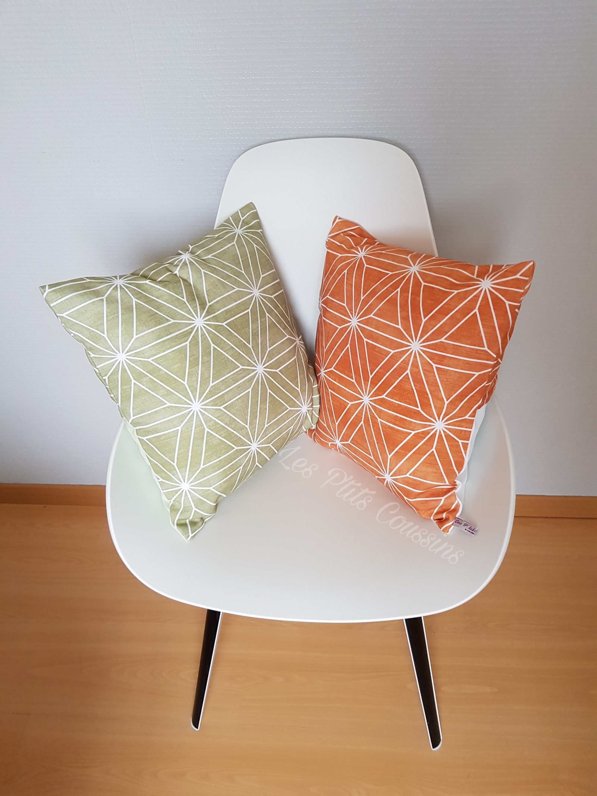 Cushion Covers With Geometric Designs in Multicolour and Green | Etsy