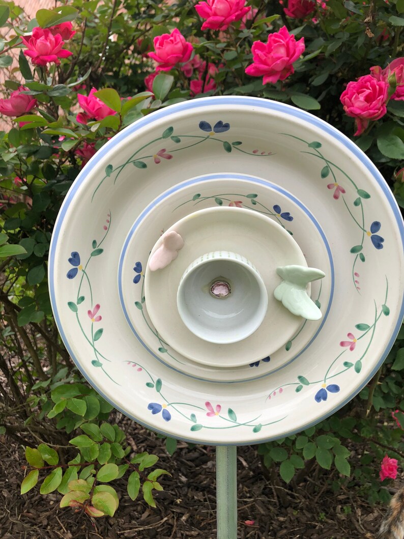 Repurposed Glass Plate Flowerglass Garden Art Flower Plate - Etsy