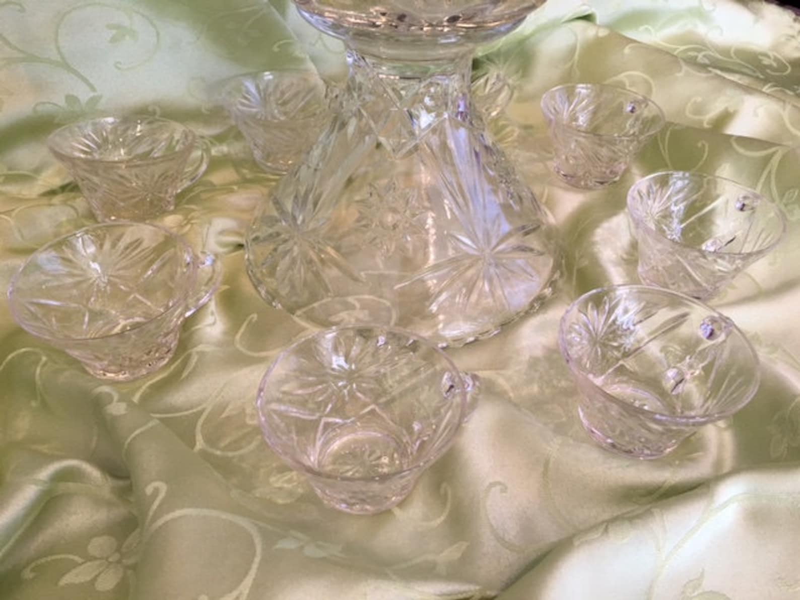 Anchor Hocking Vintage 1960's Early American Pressed Cut Pedestal Punch ...