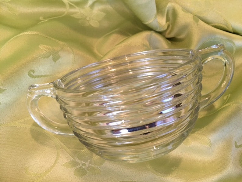 Anchor Hocking Depression Glass Manhattan Pattern Vintage Sugar Bowl - Etsy