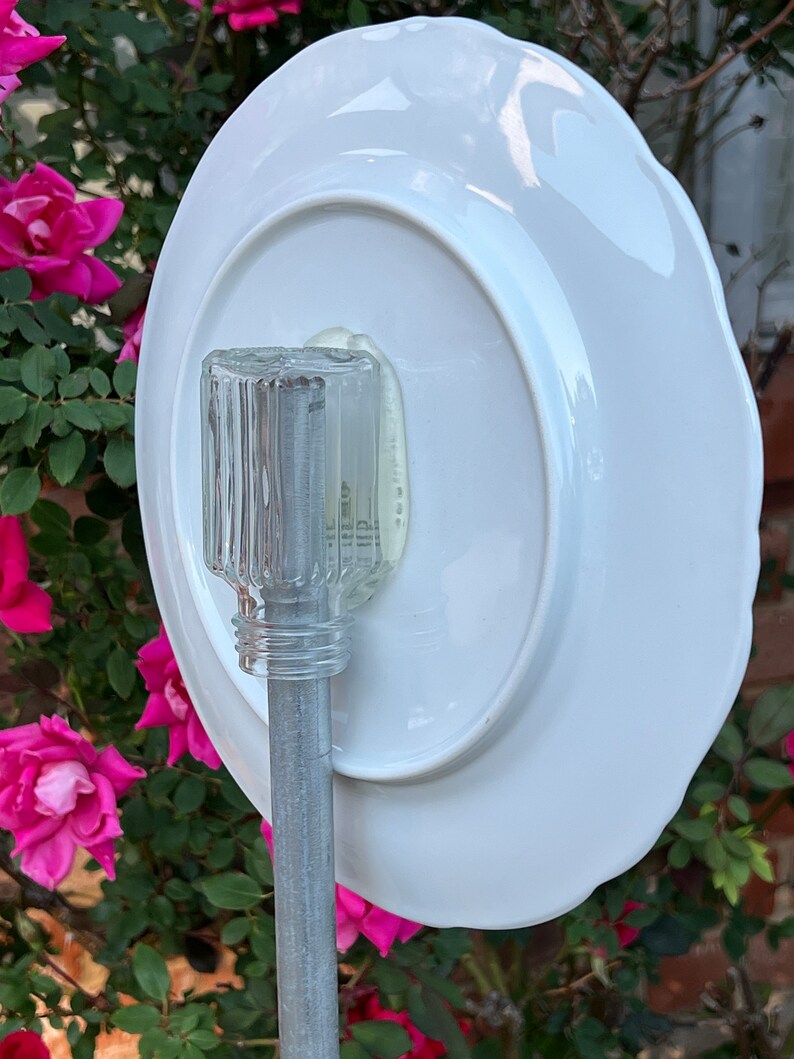Repurposed Glass Plate Flower Glass Garden Art Glass Flower - Etsy
